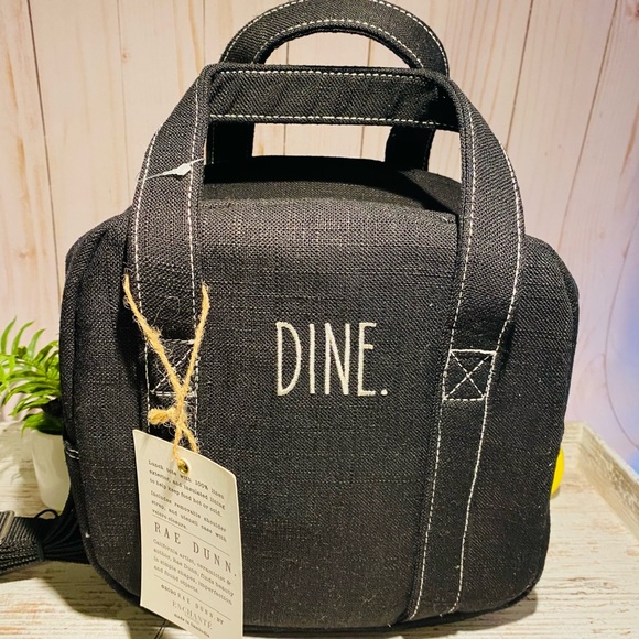 Rae Dunn | Accessories | Rae Dunn Dine Lunch Bag Black With Adjustable ...